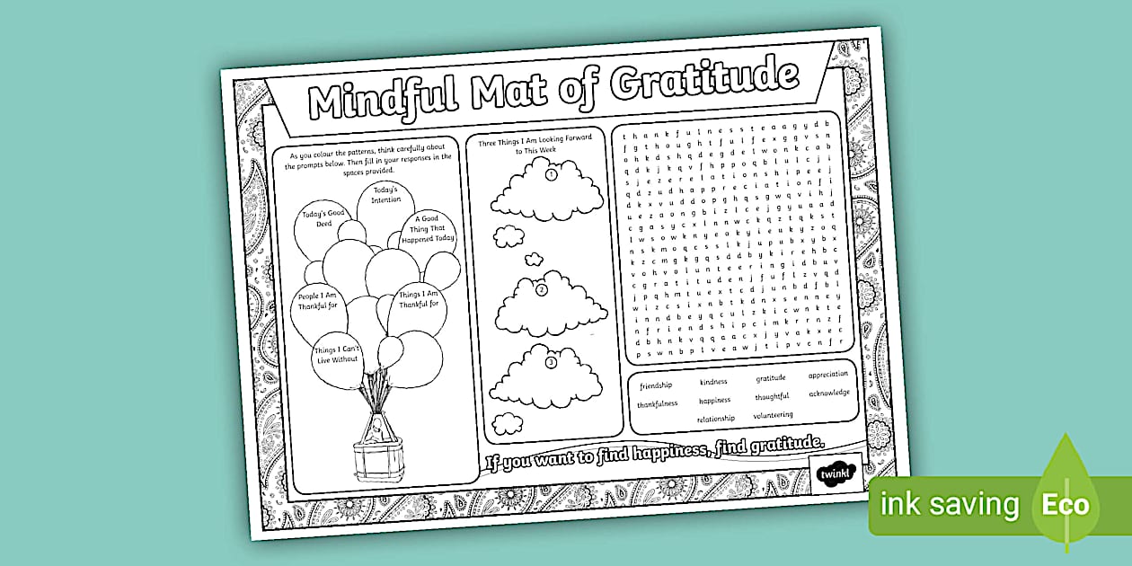 Mindful Mat of Gratitude 3-6 (teacher made) - Twinkl