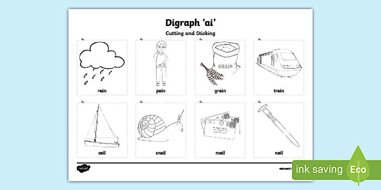 Digraph 'ai' Worksheet (teacher made) - Twinkl