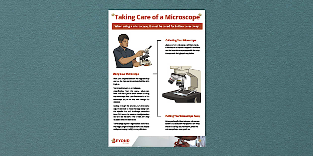 Taking Care of a Microscope Safety Poster | Beyond - Twinkl