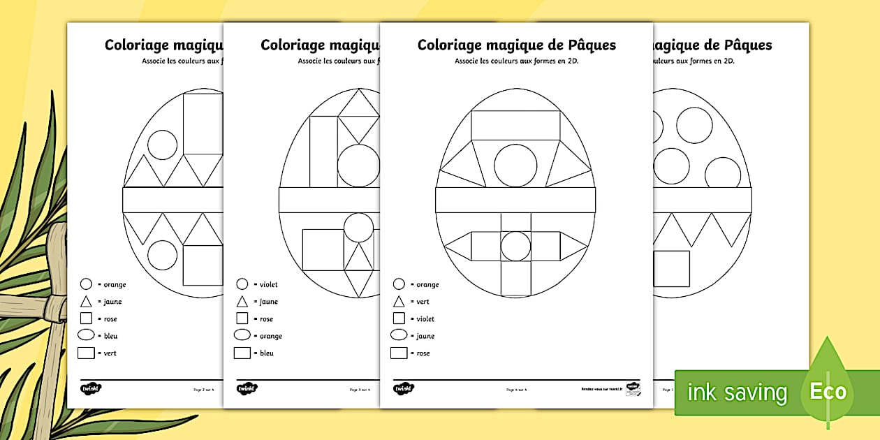 Coloriage magique de Pâques (teacher made) - Twinkl