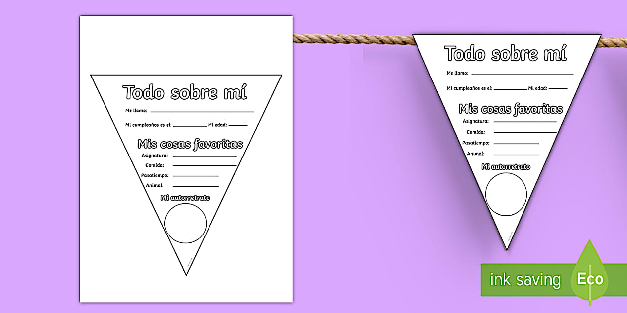 👉 All About Me Display Bunting - Spanish - Twinkl