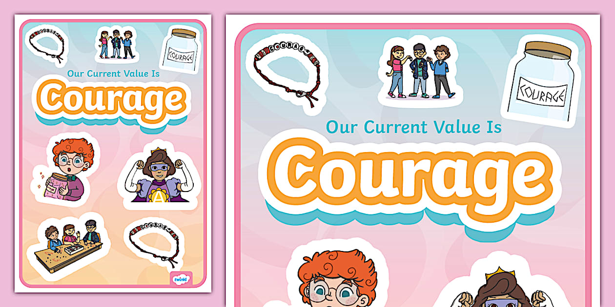 Courage Classroom Poster - Twinkl Australia Display Resource