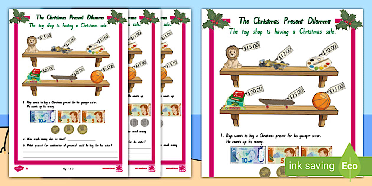 Christmas Present Problem-Solving Differentiated Worksheets