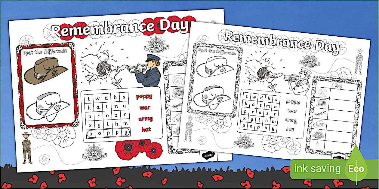 Remembrance Day Activity Mat (Kindergarten/Foundation)