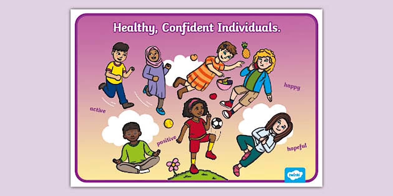 Four Purposes: Healthy, Confident Individuals Display Poster