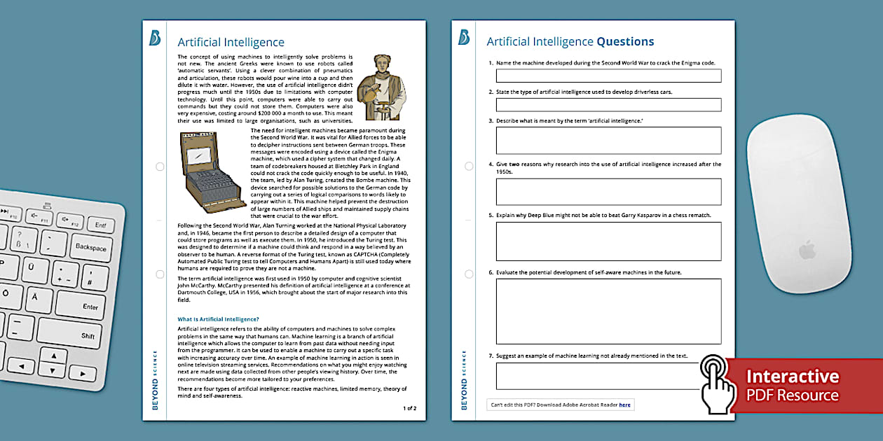 Artificial Intelligence Reading Comprehension - Interactive Artificial Intelligence Reading Comprehension - Interactive