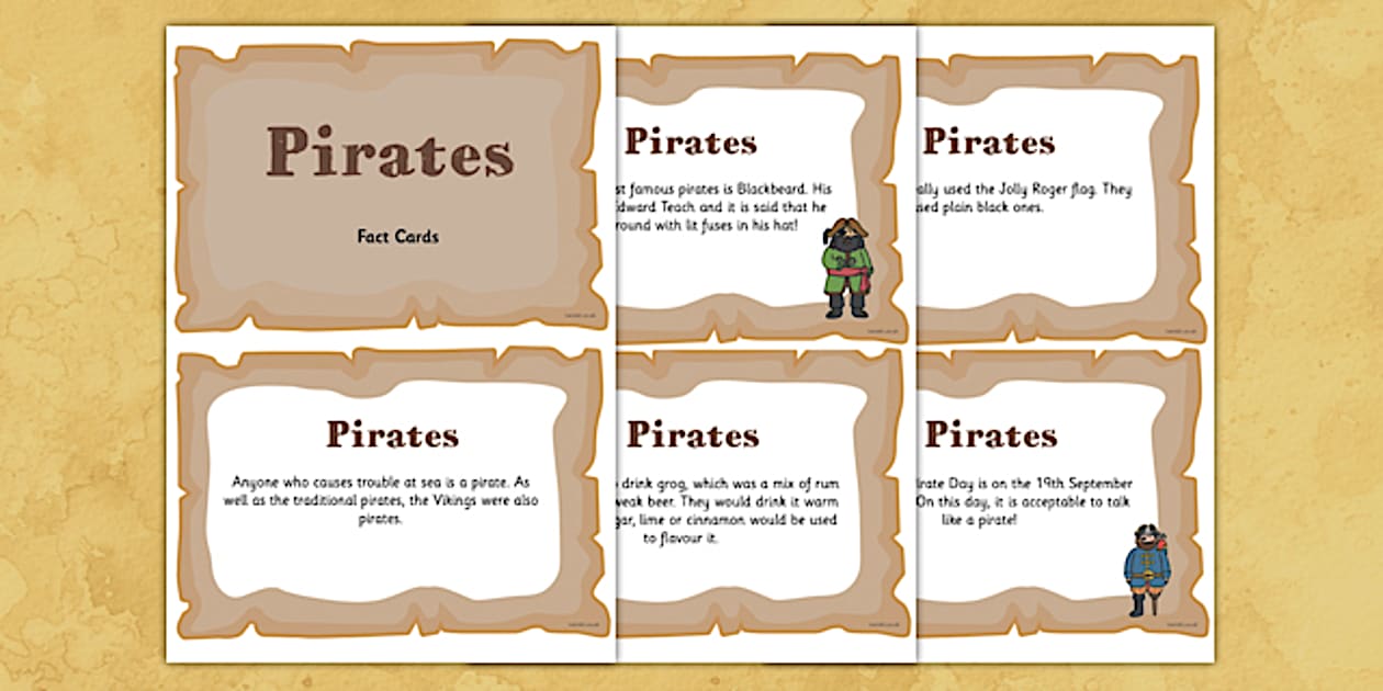 Pirate Display Fact Cards (Teacher-Made) - Twinkl