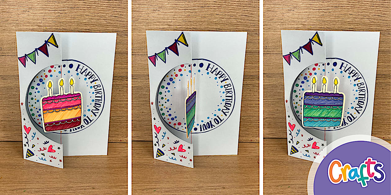 3D Happy Birthday Card (teacher made) - Twinkl