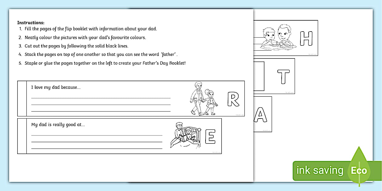 Father's Day Book Printable | F-2 | Teacher-made Resources