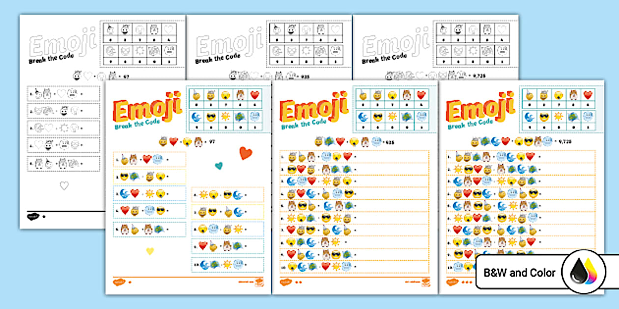 😊 Emoji Code Breaker Worksheet Sheet for Kids | Twinkl USA