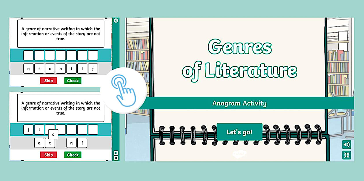 Genres of Literature Interactive Anagram Game | Years 3-6
