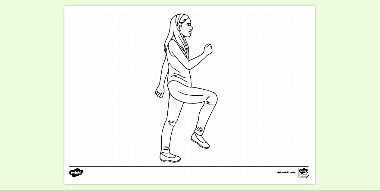 I'll Try to do it Girl Walking Up | Colouring Sheets