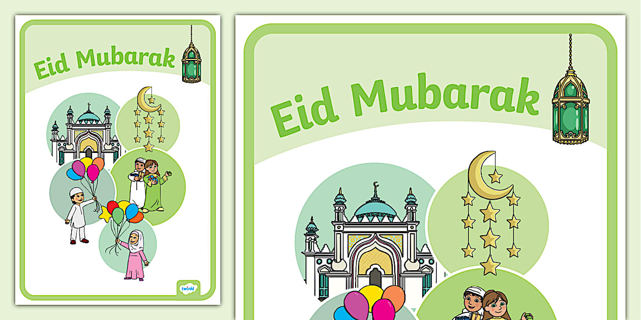 Eid Mubarak Display Poster (teacher made) - Twinkl