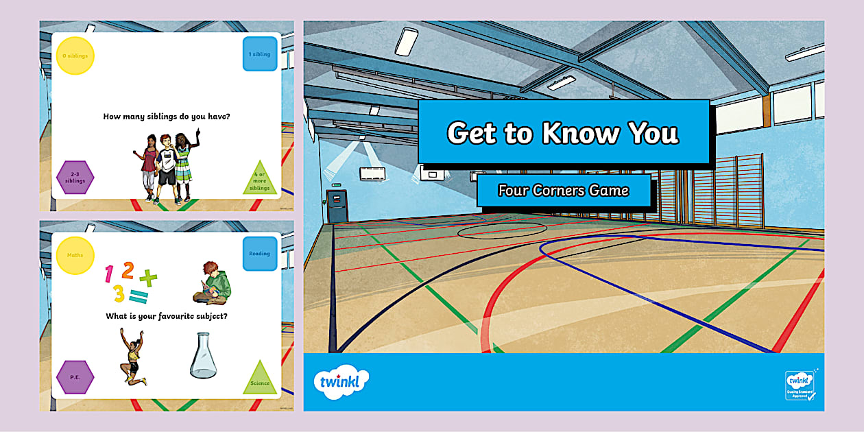 Back to School 4 Corners Game PowerPoint (teacher made)