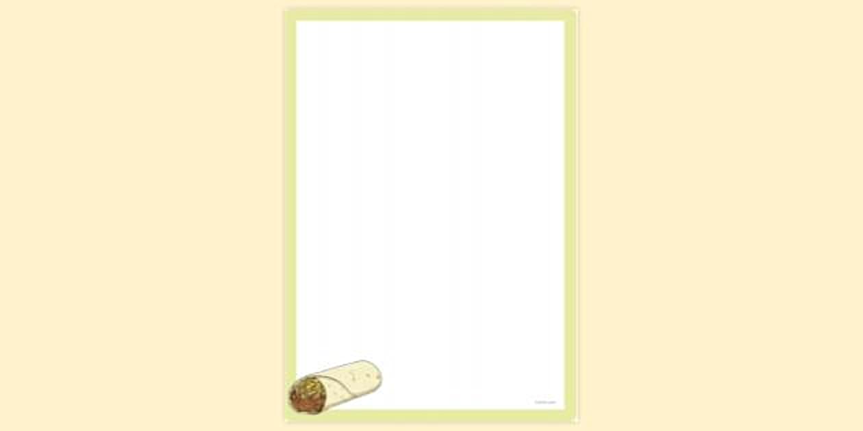 Simple Blank Burrito Page Border | Page Borders | Twinkl