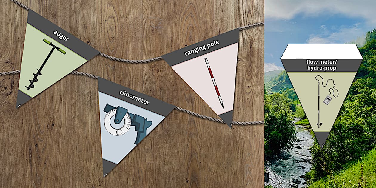 Geography Fieldwork Equipment Display Bunting - Twinkl