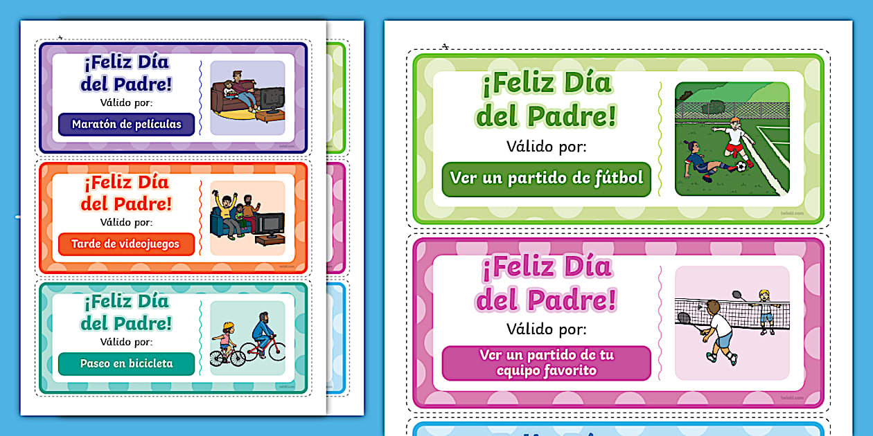 Día del padre-cupones (teacher made) - Twinkl
