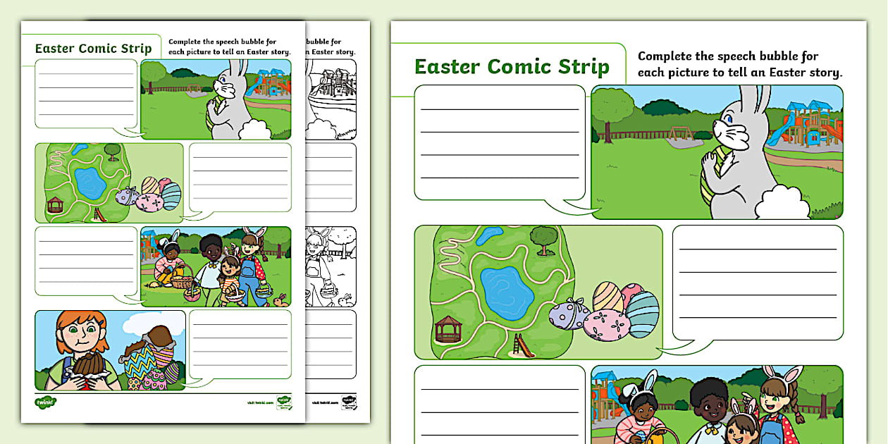 Finish the Easter Comic Strip (teacher made) - Twinkl