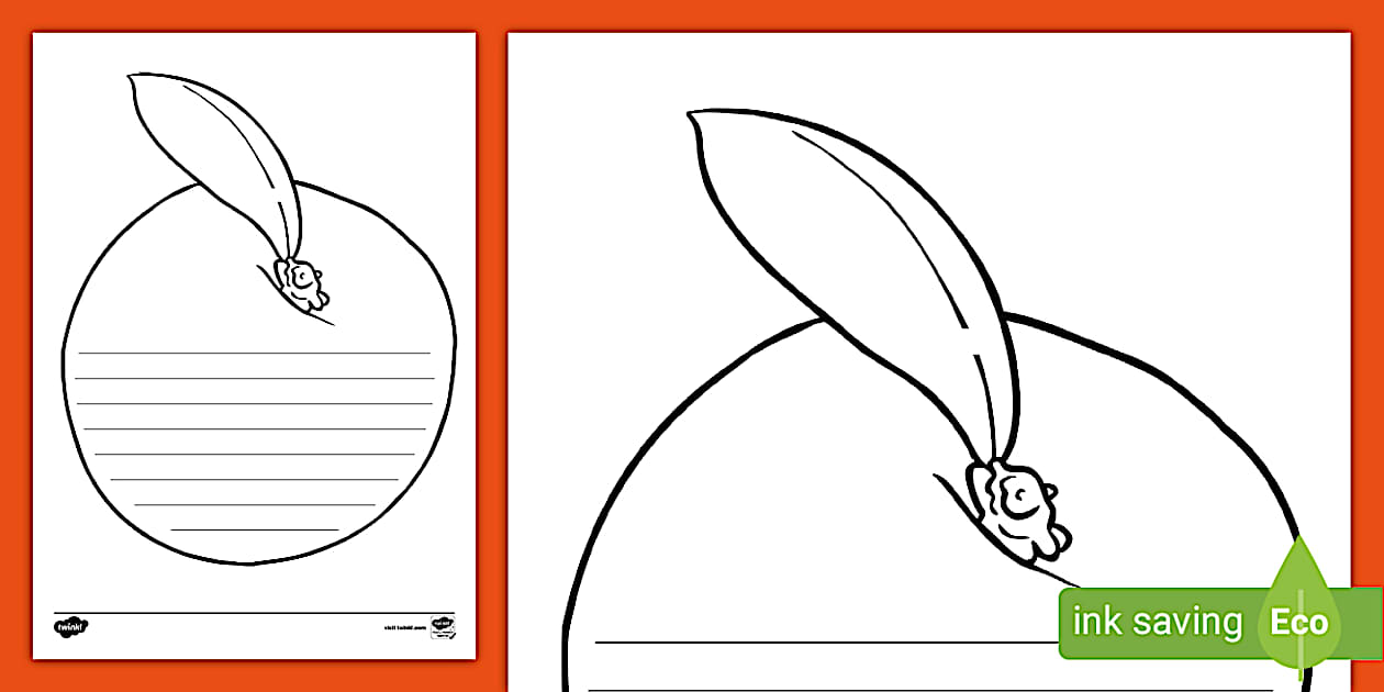 Peach Writing Template (teacher made) - Twinkl