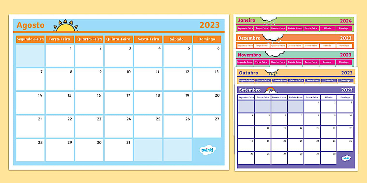 Calendário do Ano Letivo 2023-2024 (teacher made) - Twinkl