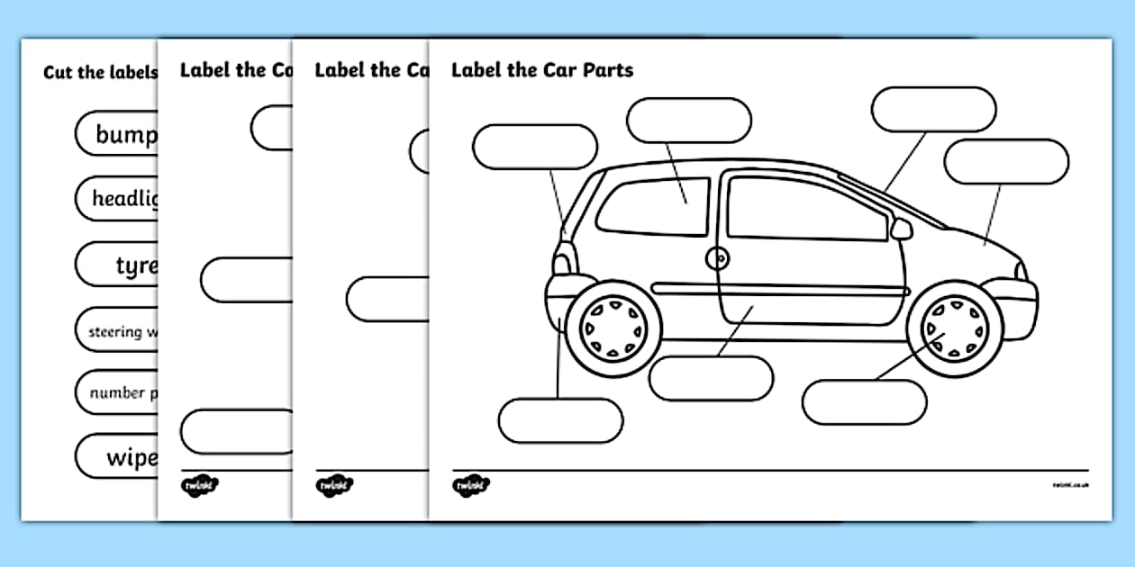 Car Parts Worksheet | Resource | Twinkl USA (Teacher-Made)