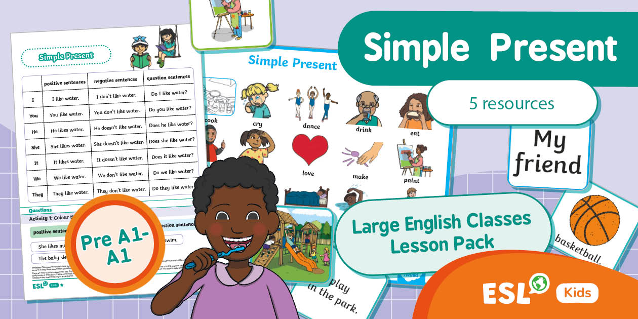 Simple Present Lesson Pack for Large English Classes