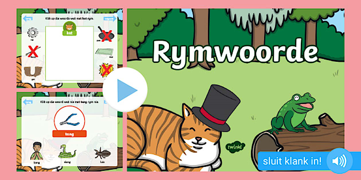 Afrikaans Rhymings Words - PowerPoint with Sound - Twinkl