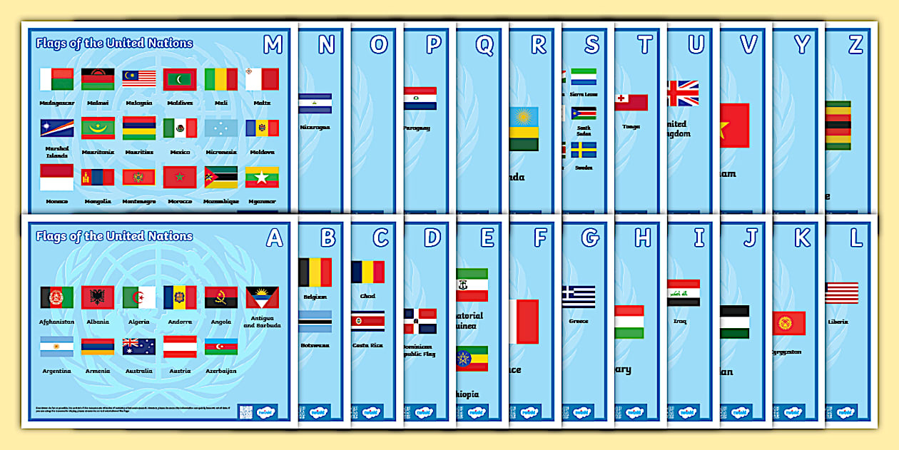 United Nations Flags with Names | Grades 2 - 6 | Twinkl