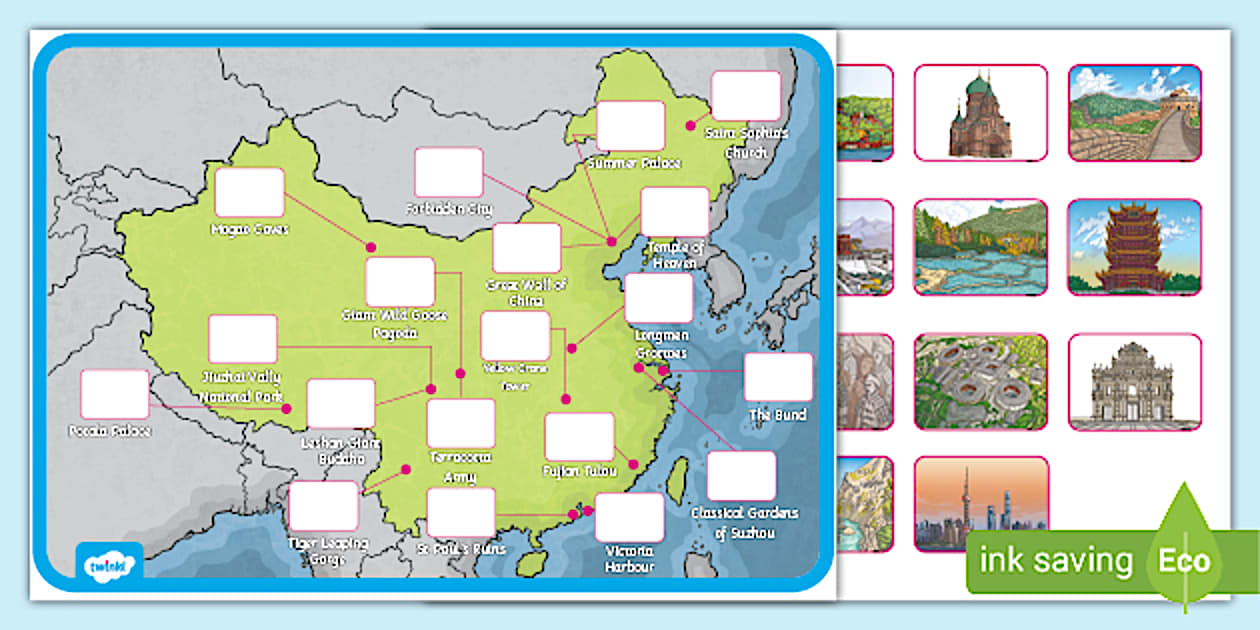 China Landmarks Cut and Stick Activity (teacher made)