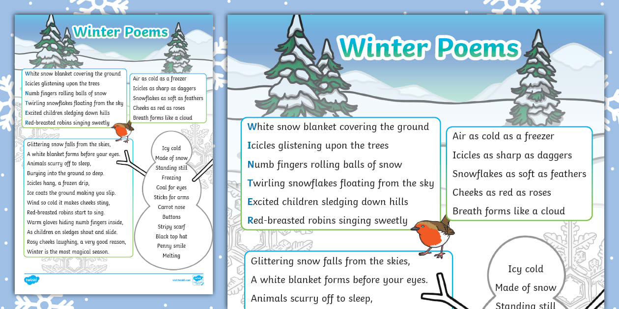 KS1 Winter Poem Examples (teacher made) - Twinkl