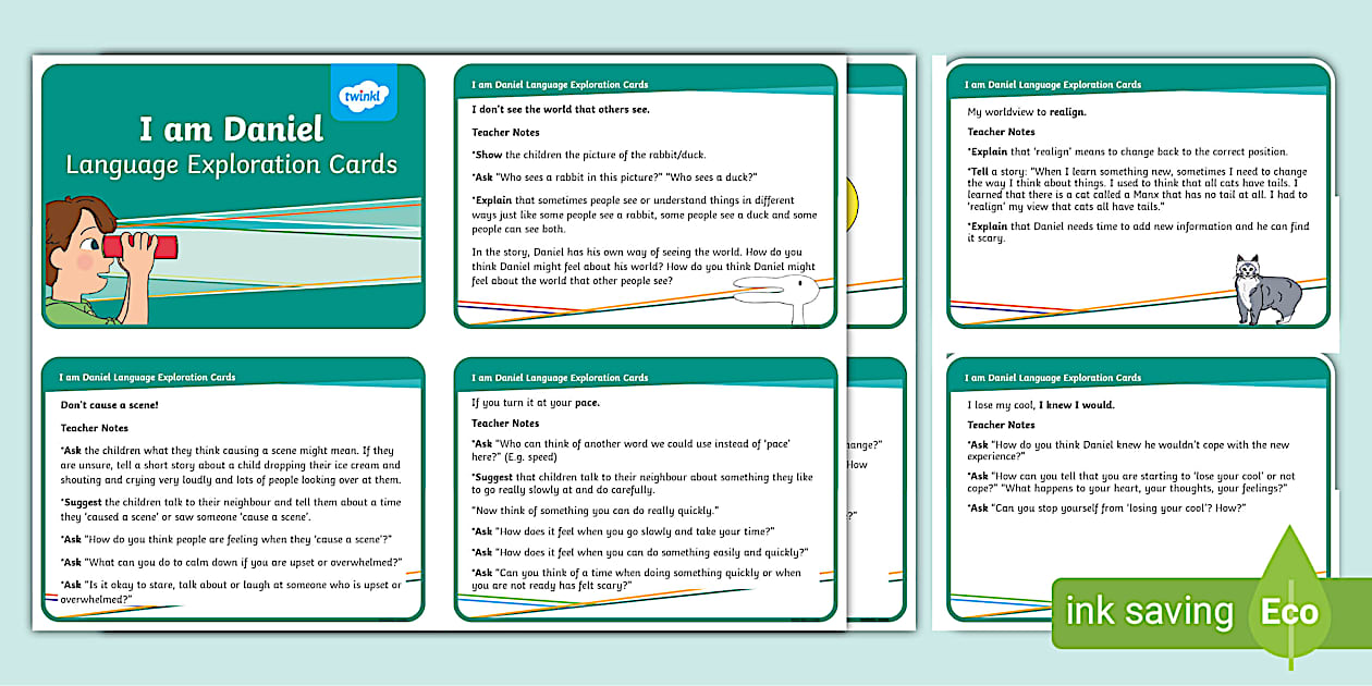 I am Daniel Language Exploration Cards (teacher made)