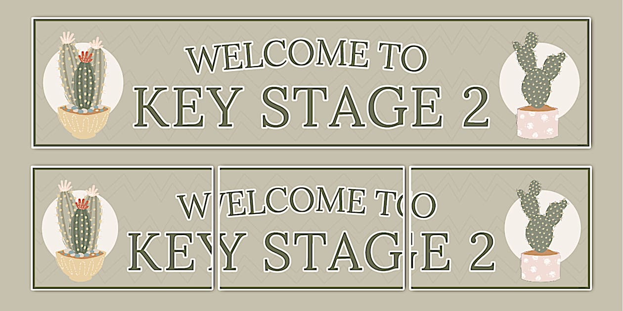 Succulents-Themed Welcome to Key Stage 2 Display Banner