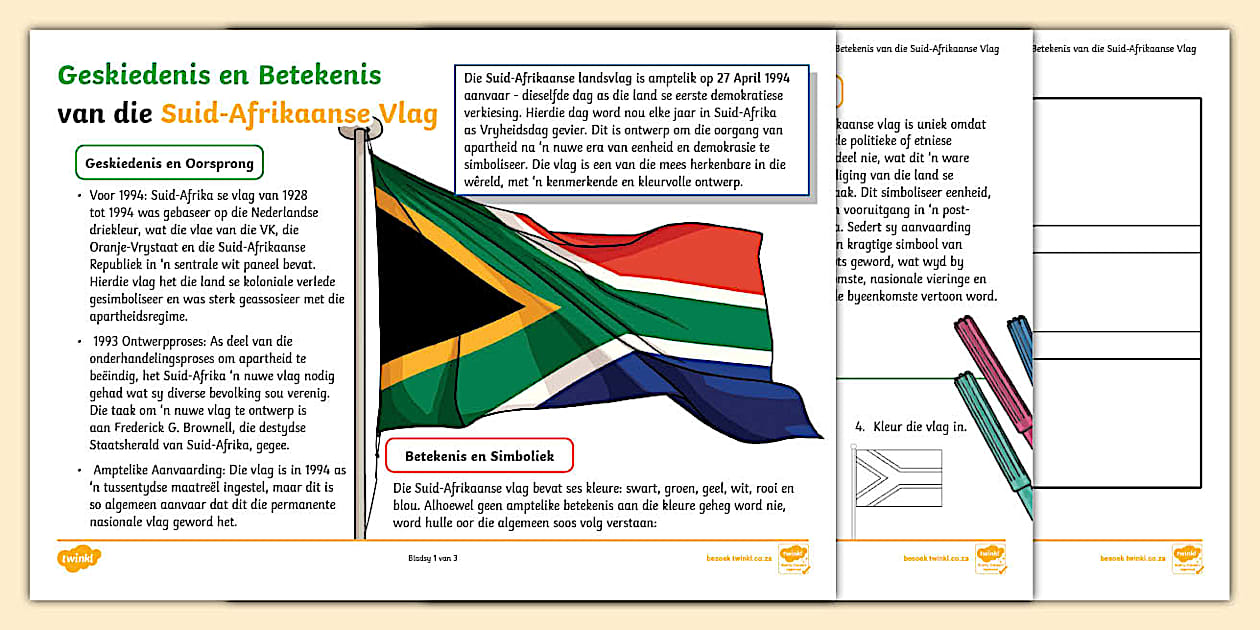 Geskiedenis en Betekenis van die Suid-Afrikaanse Vlag