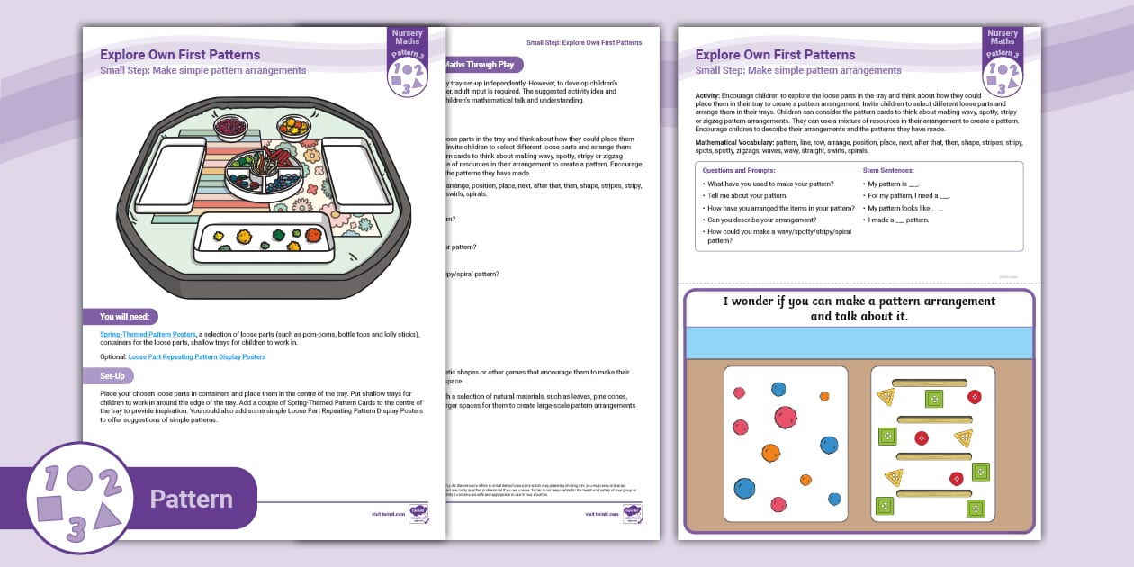 Maths Pattern Explore Own First Patterns Large Activity Tray