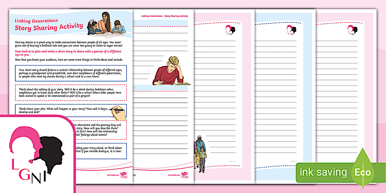 FREE! - Linking Generations Story Sharing Activity Sheet
