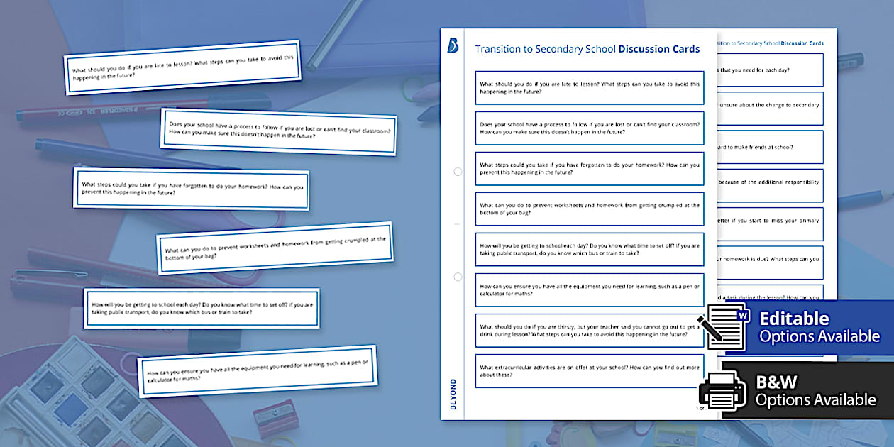 Transition Discussion Cards (Hecho por educadores) - Twinkl