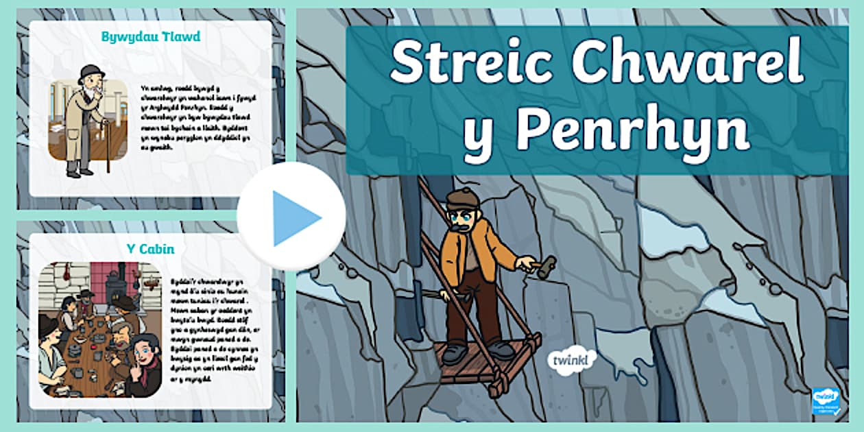 Pŵerbwynt Gwybodaeth Streic Chwarel y Penrhyn - Twinkl
