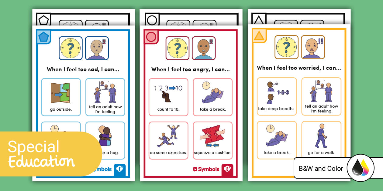 Twinkl Symbols: Emotions & Self-Regulation Strategy Cards