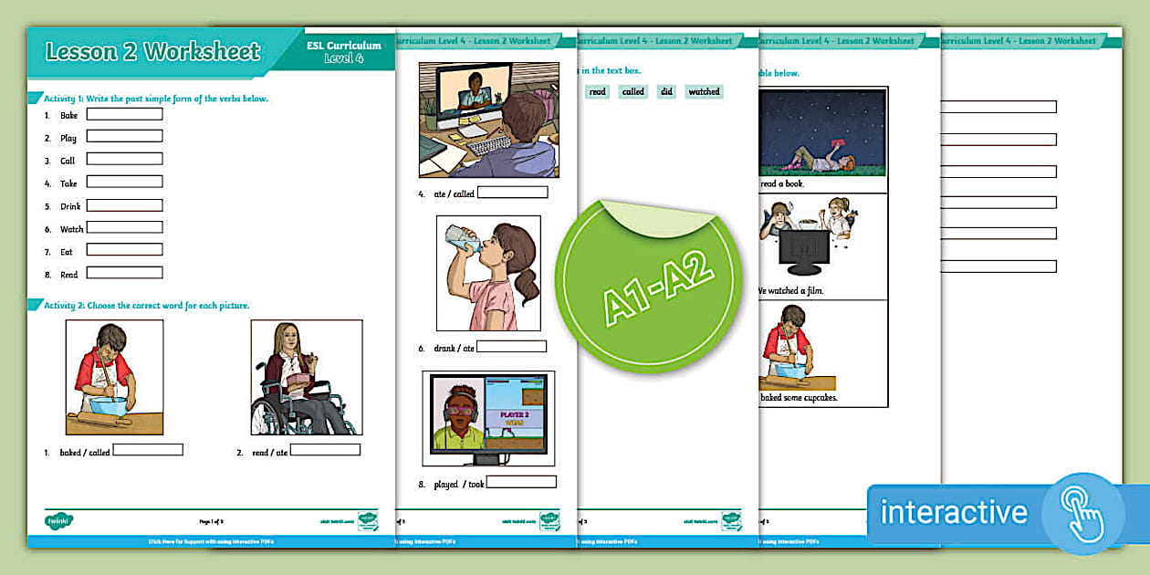 ESL Curriculum Level 4, Lesson 2 Interactive Worksheet