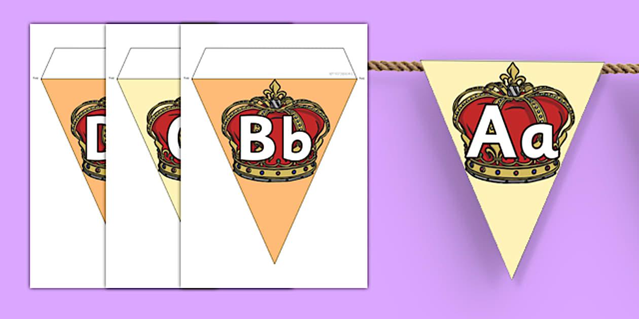 Crown Alphabet Display Bunting (Teacher-Made) - Twinkl