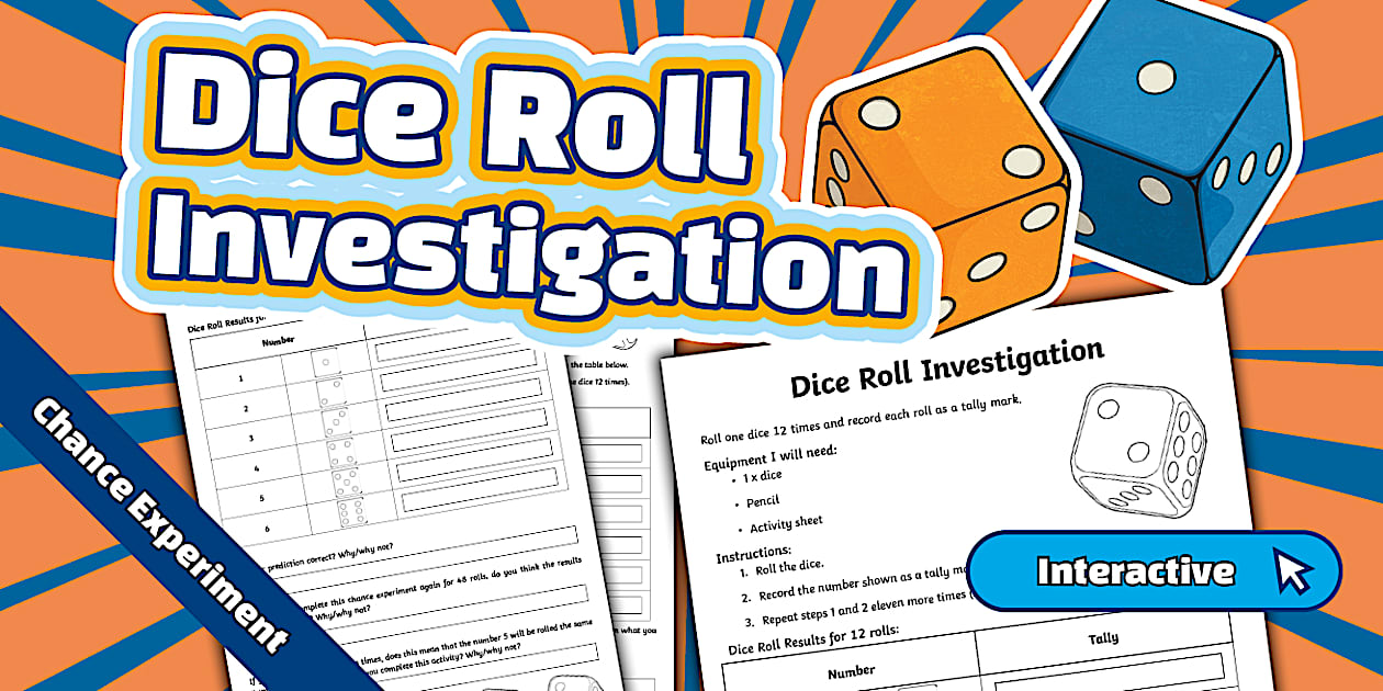 Dice Roll Investigation Activity – Maths Worksheet