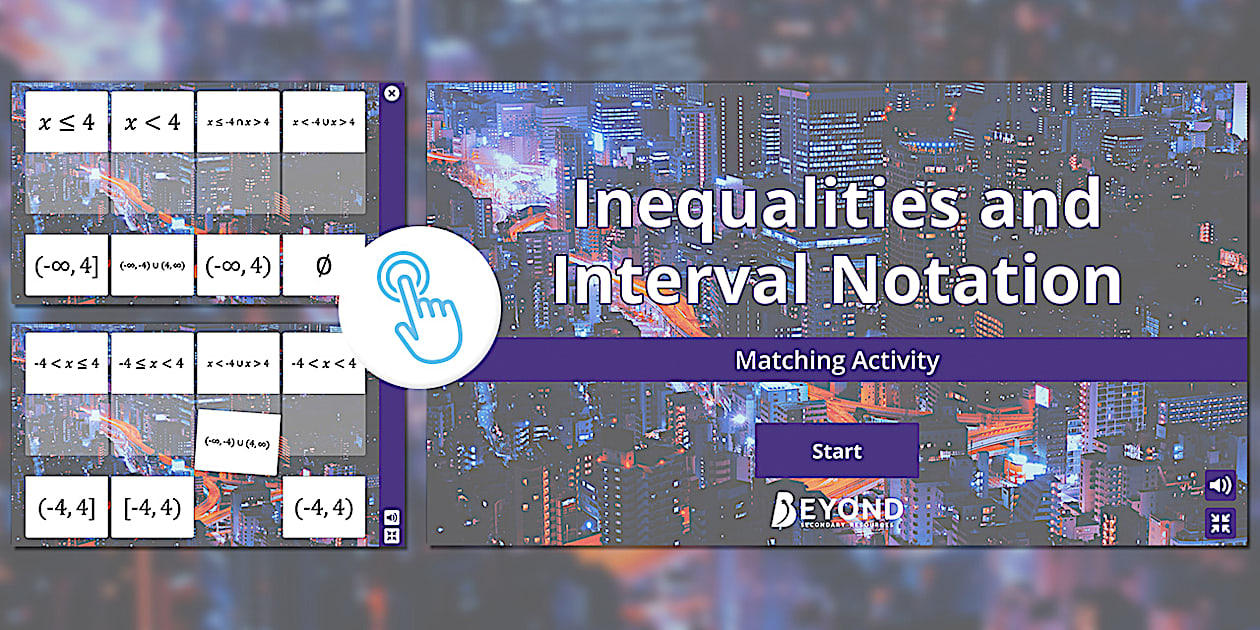 Matching Inequalities and Interval Notation (Teacher-Made)