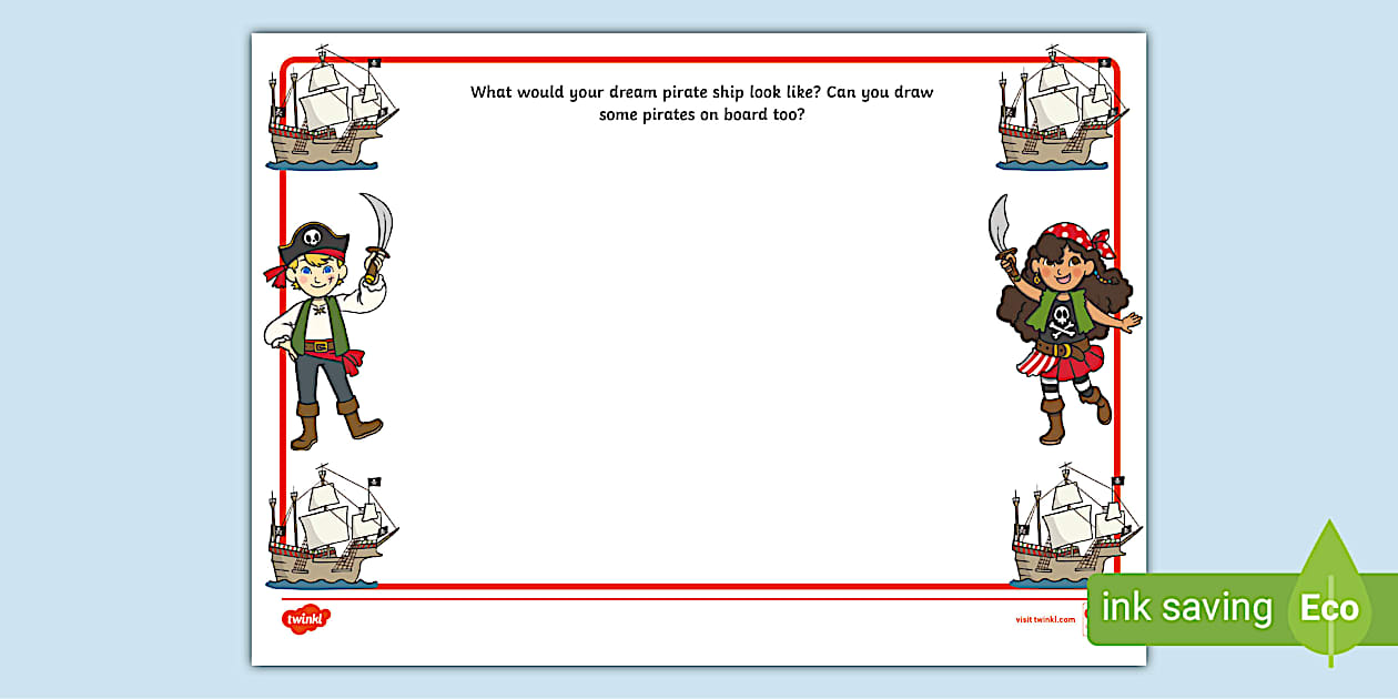 Pirate Ship Drawing Prompt Activity (teacher made) - Twinkl