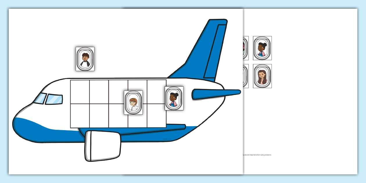 👉 Plane-Themed Ten-Frame and Counters Activity - Twinkl