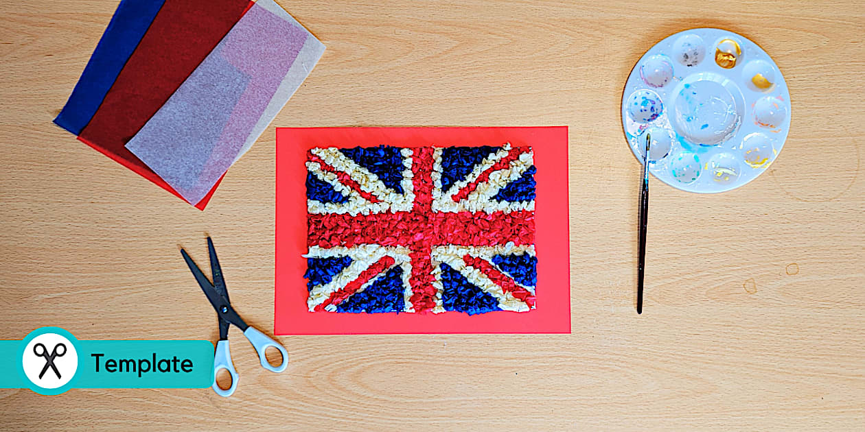 Union Jack Collage | British Crafts (teacher made) - Twinkl
