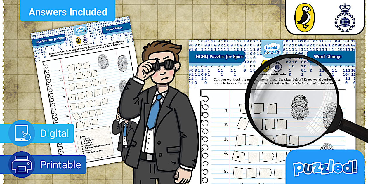 FREE! - Spy-themed word change game - Twinkl Puzzled - kids