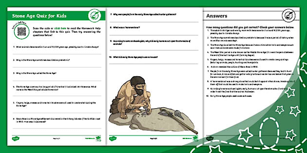 Stone Age Quiz for Kids (teacher made) - Twinkl
