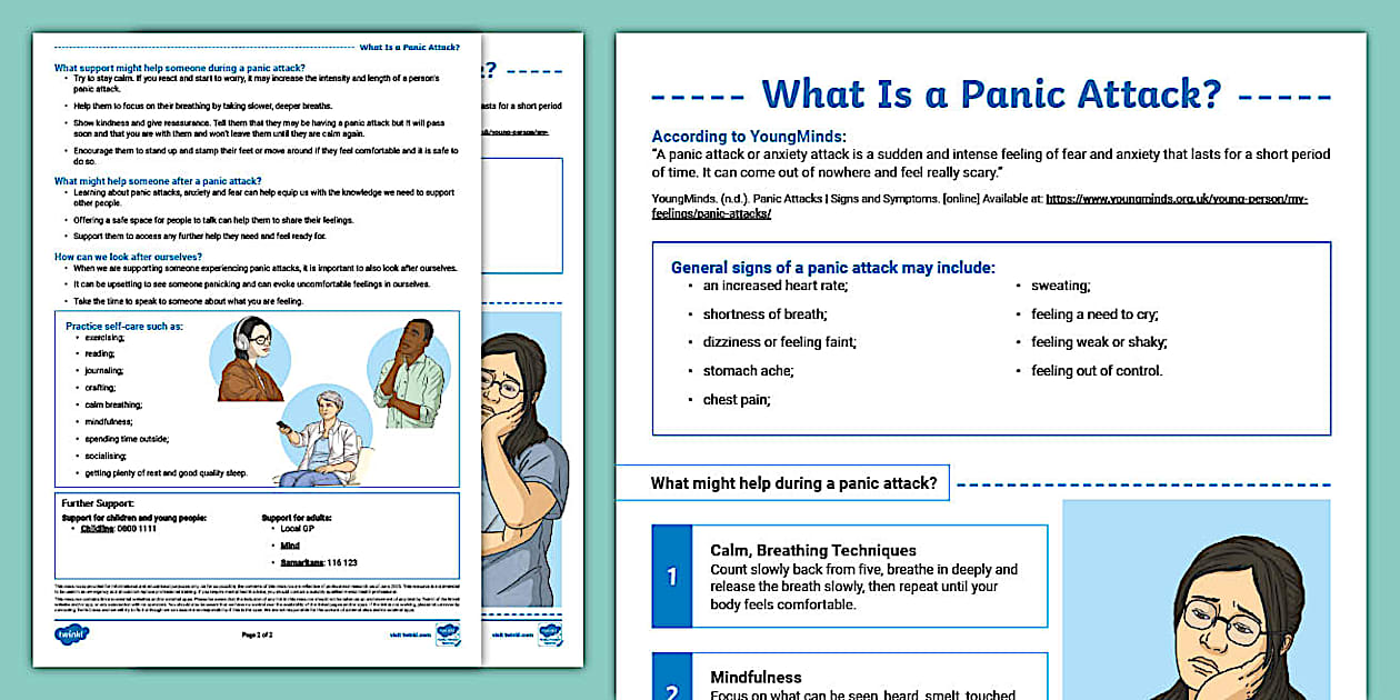 What Is a Panic Attack? Adult Information Poster