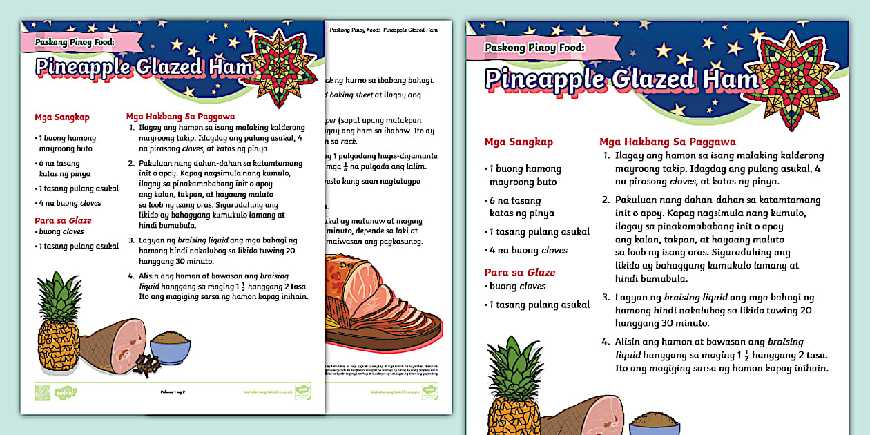 Paskong Pinoy Food: Pineapple Glazed Ham | Twinkl - Twinkl