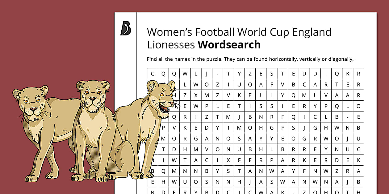 Women's Football Cup Word Search | Beyond (Teacher-Made)
